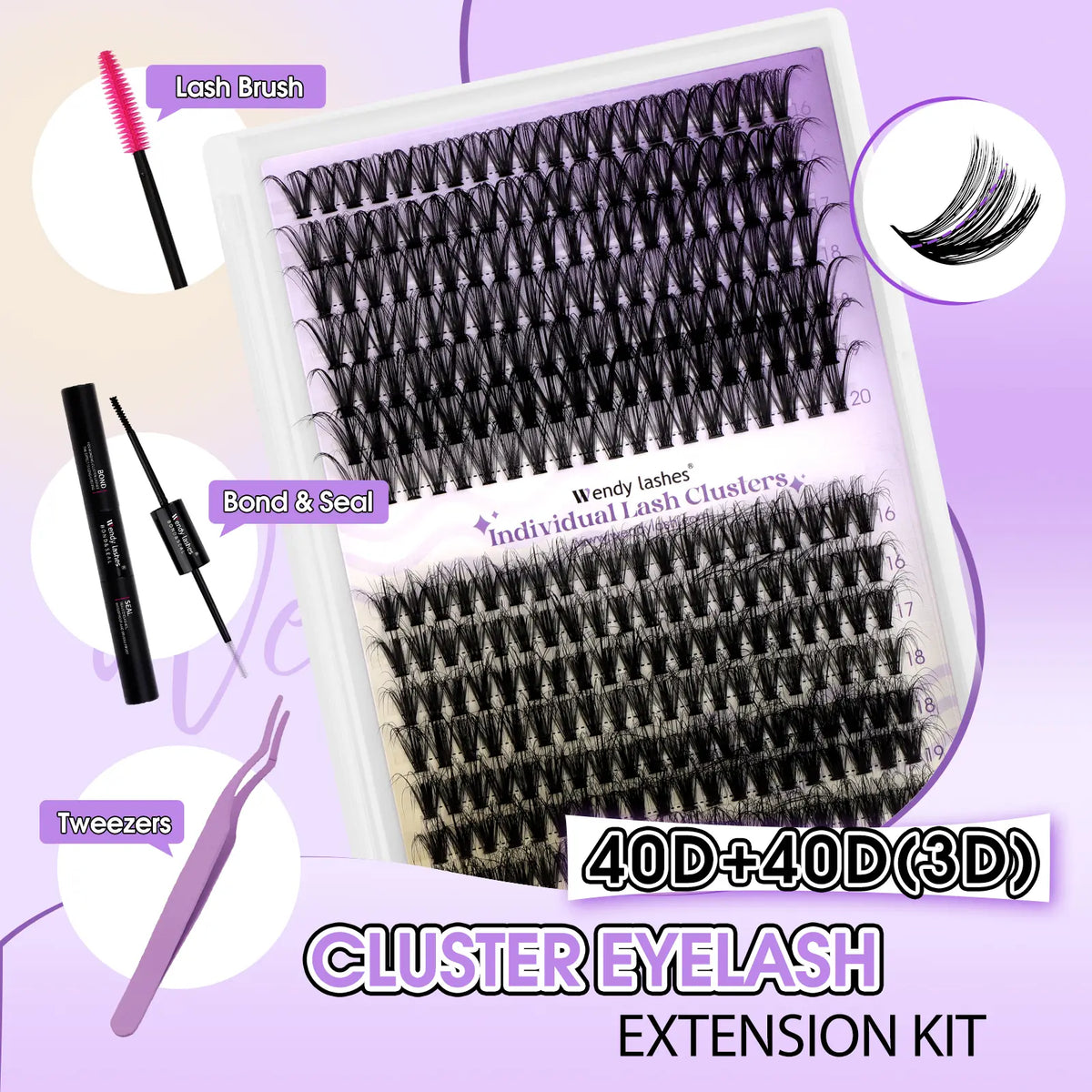 40D Best Individual Lashes Fluffy 3D Effect – Wendylash