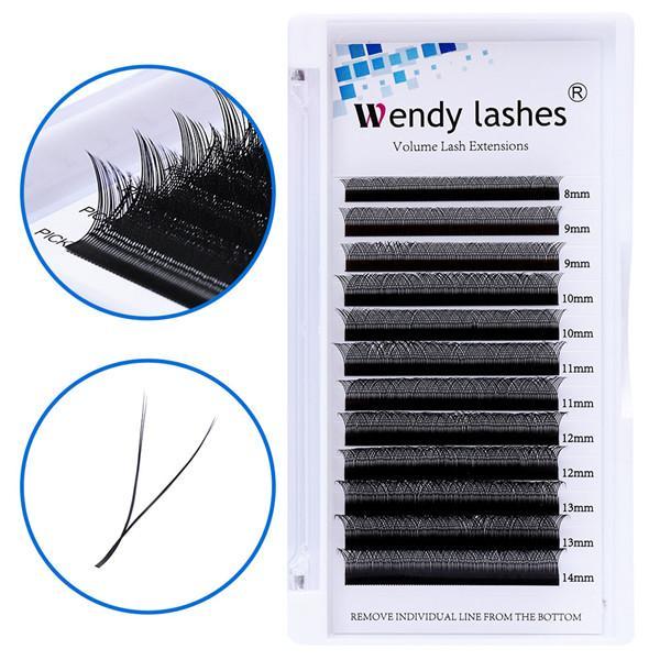 Y-Shaped Eyelash Extension Pre-made Volume Two Tip Lashes C/D/L Curl ...