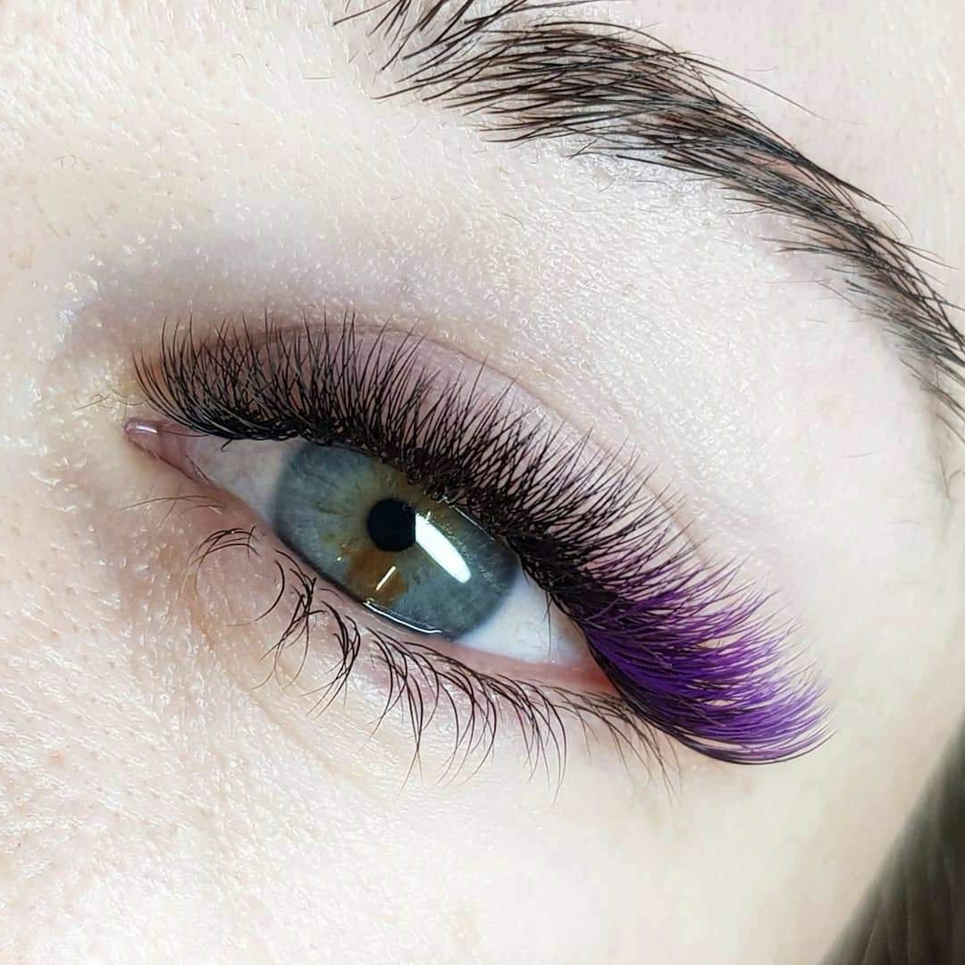 0.07mm Colorful Volume Eyelash Extensions Red/Blue/Green/Purple/Brown ...